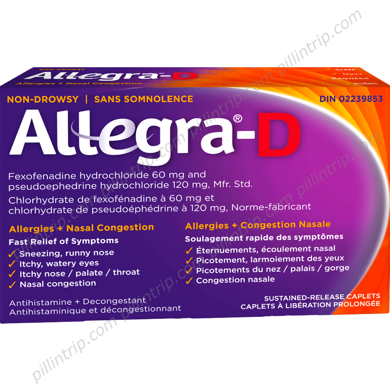 Allegra D-12 Hour : Uses, Side Effects, Interactions, Dosage / Pillintrip