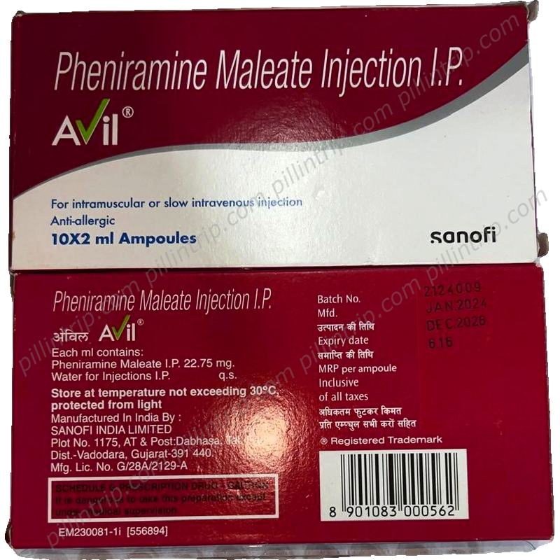 Avil INJ : Uses, Side Effects, Interactions, Dosage / Pillintrip
