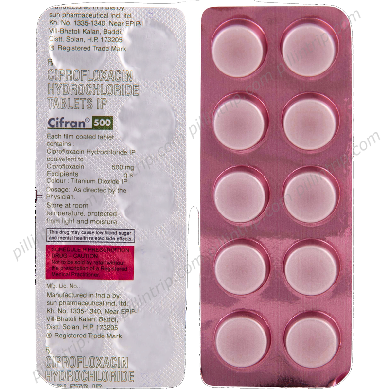 Cifran 500 mg : Uses, Side Effects, Interactions, Dosage / Pillintrip
