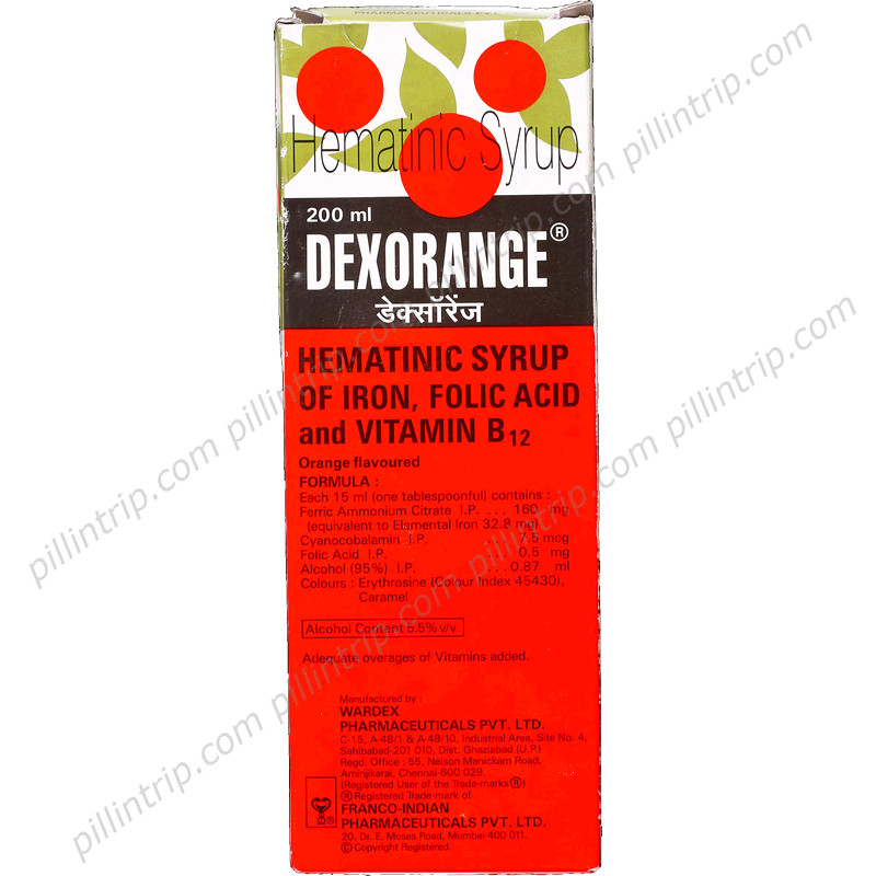 Dexorange Syrup : Uses, Side Effects, Interactions, Dosage / Pillintrip